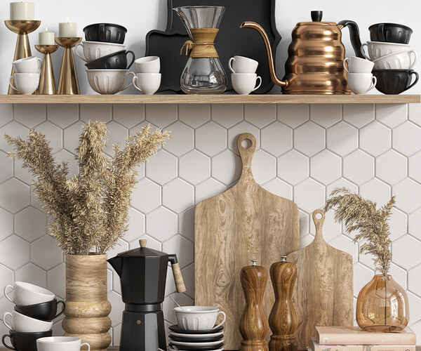 ArtStation - kitchen set (coffee set) | Resources