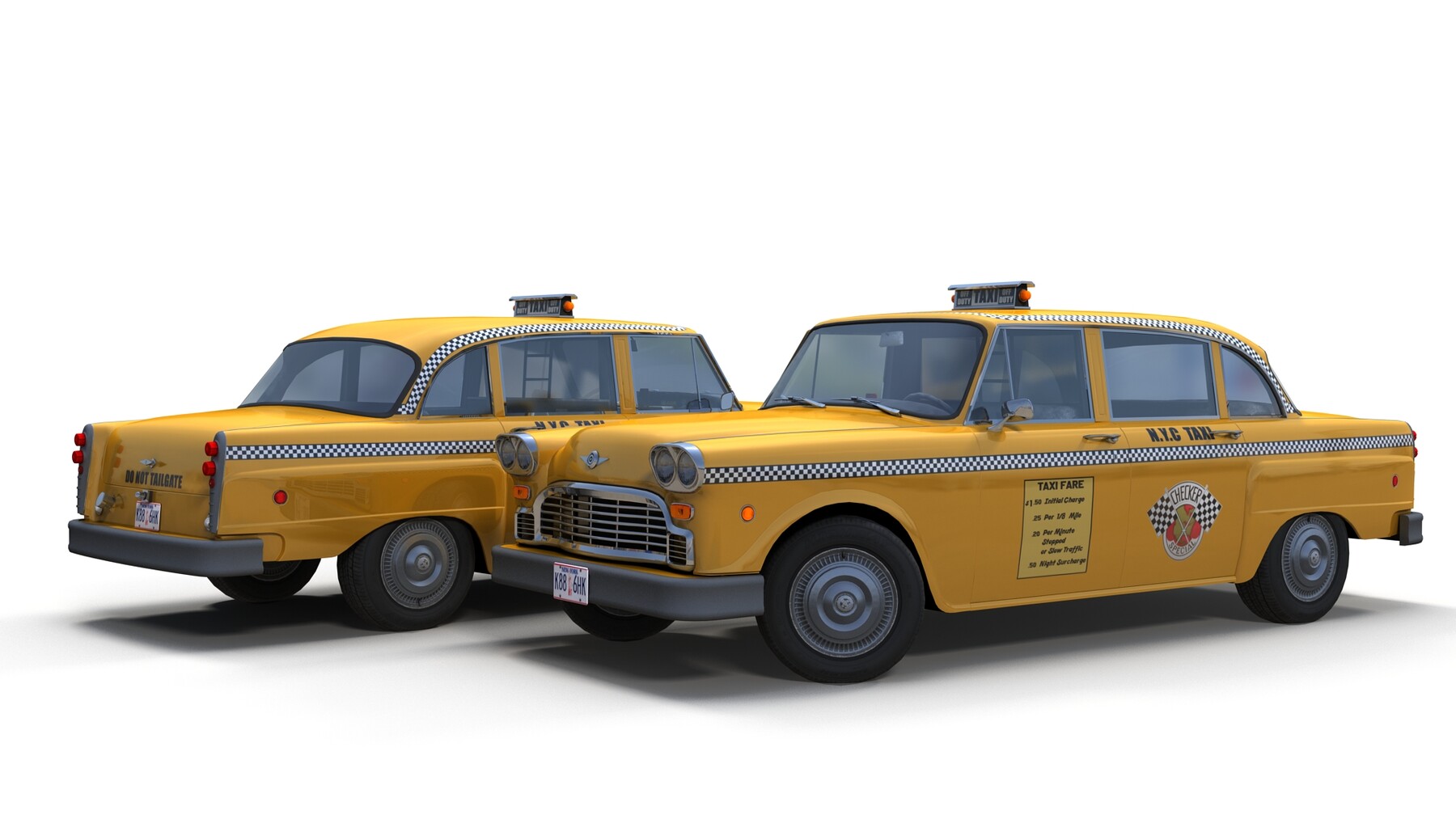 ArtStation - Taxi vintage yellow cab | Game Assets