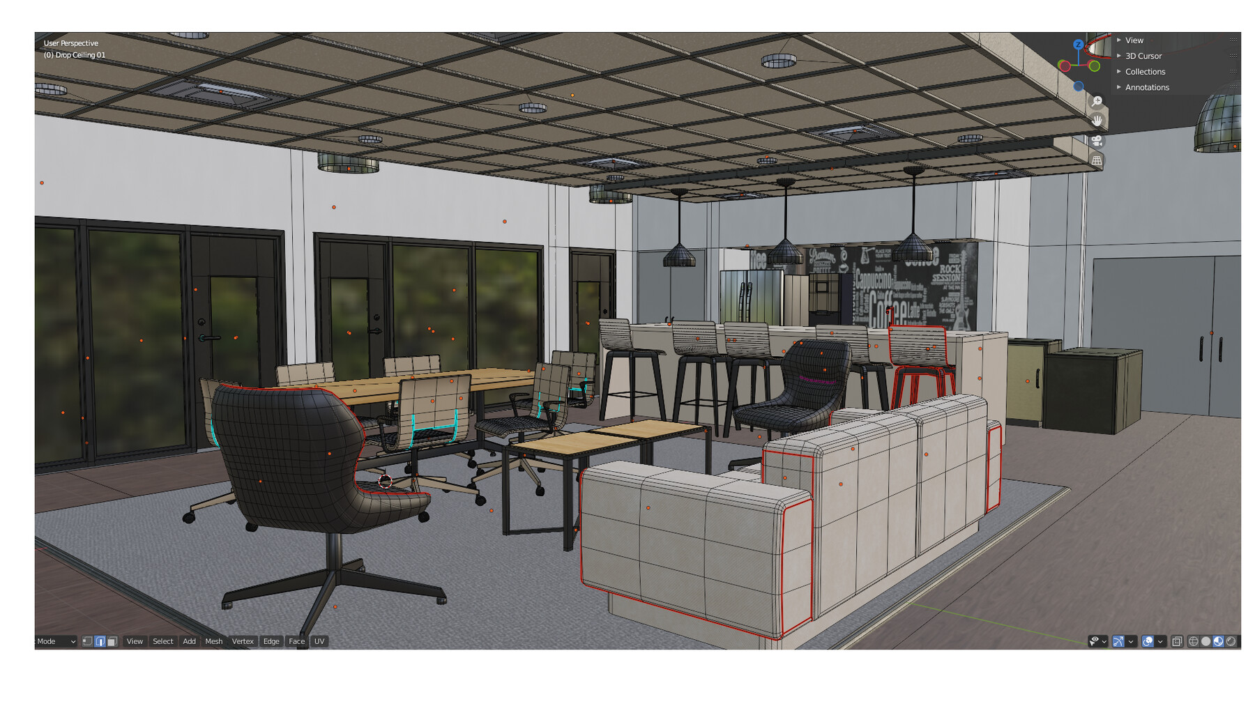 ArtStation - Low poly furnished office setting 3D model | Resources