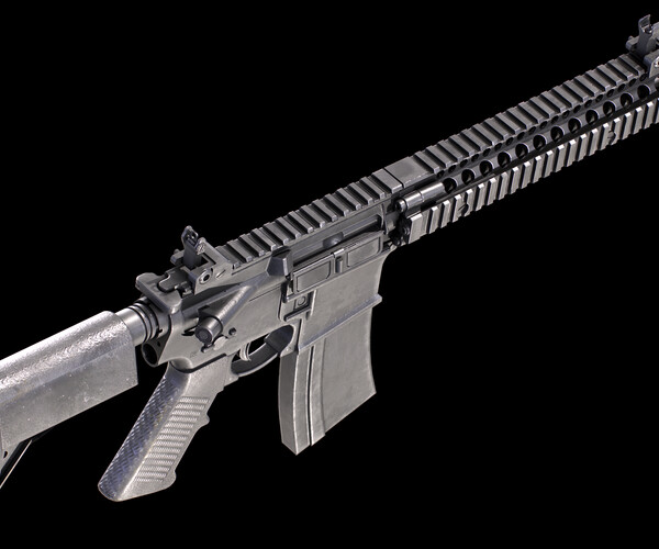 ArtStation - MK-18 Rifle PBR Worn Low-poly 3D model | Game Assets