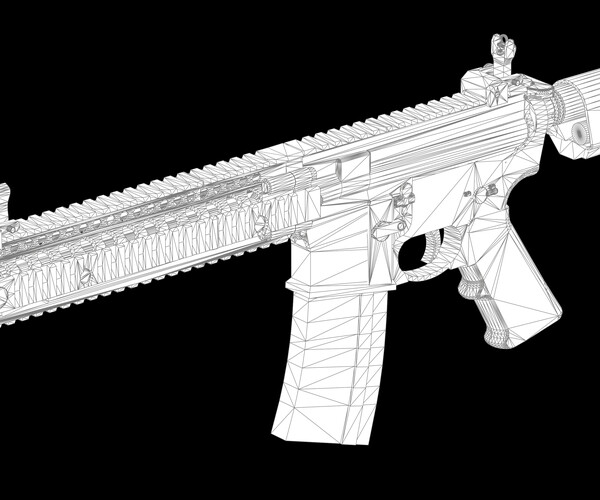 ArtStation - MK-18 Rifle PBR Worn Low-poly 3D model | Game Assets
