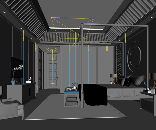 ArtStation - Bedroom - Chinese style -9402 | Resources