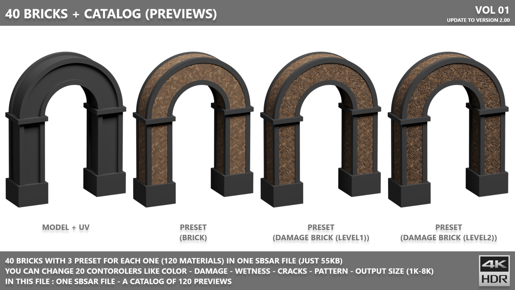 ArtStation - 40 BRICKS PATTERNS (MAKE UNLIMITED BRICKS) + 120 PRESET ...
