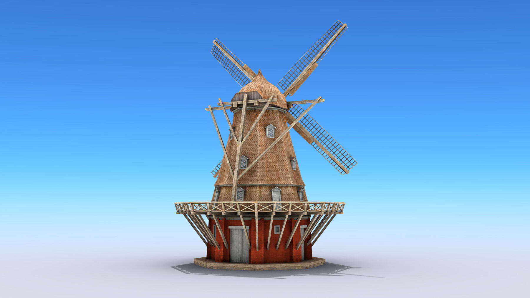 ArtStation - Copenhagen Windmill Low-poly 3D model | Game Assets