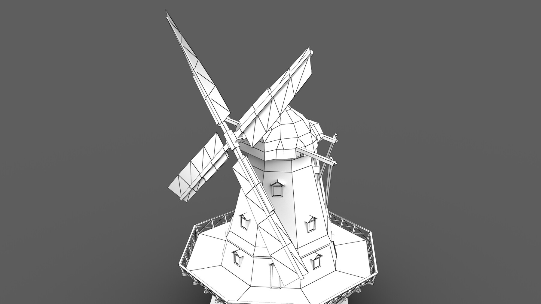 ArtStation - Copenhagen Windmill Low-poly 3D model | Game Assets