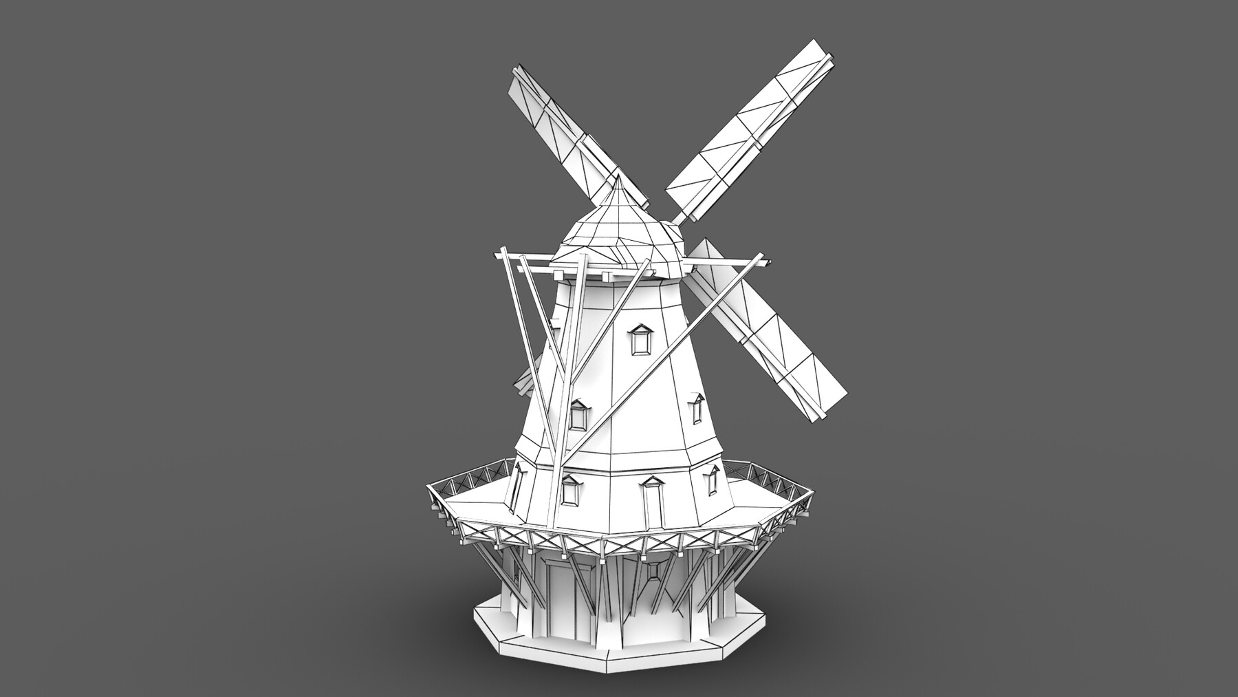Rescue3D Assets - Copenhagen Windmill Low-poly 3D model