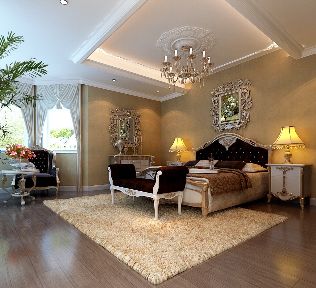 ArtStation - Stylish European bedroom 1837 | Resources