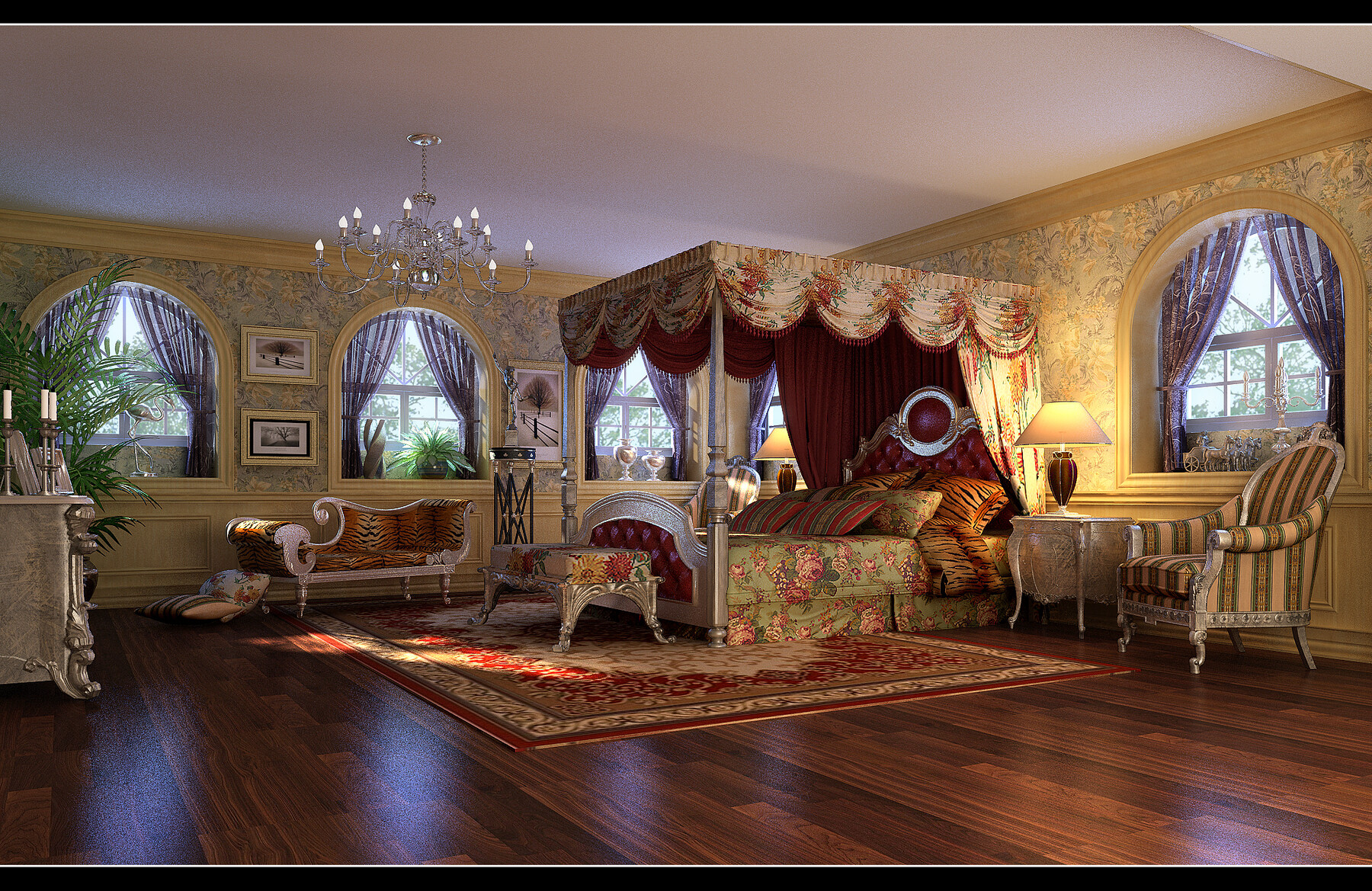 ArtStation - Stylish European bedroom 1846 | Resources