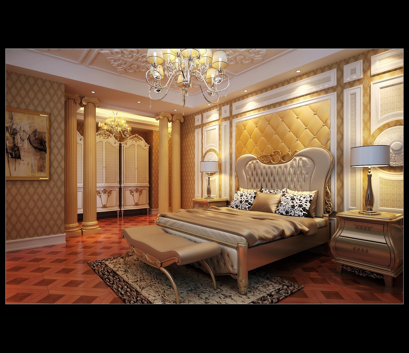 ArtStation - Stylish European bedroom 1891 | Resources
