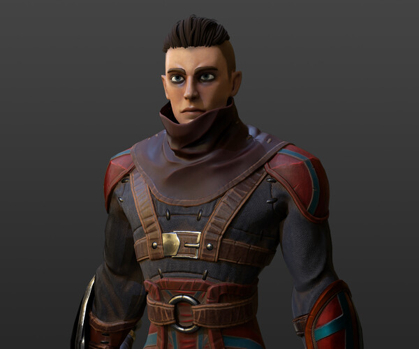 ArtStation - "Red rogue" rigged swordsman | Game Assets