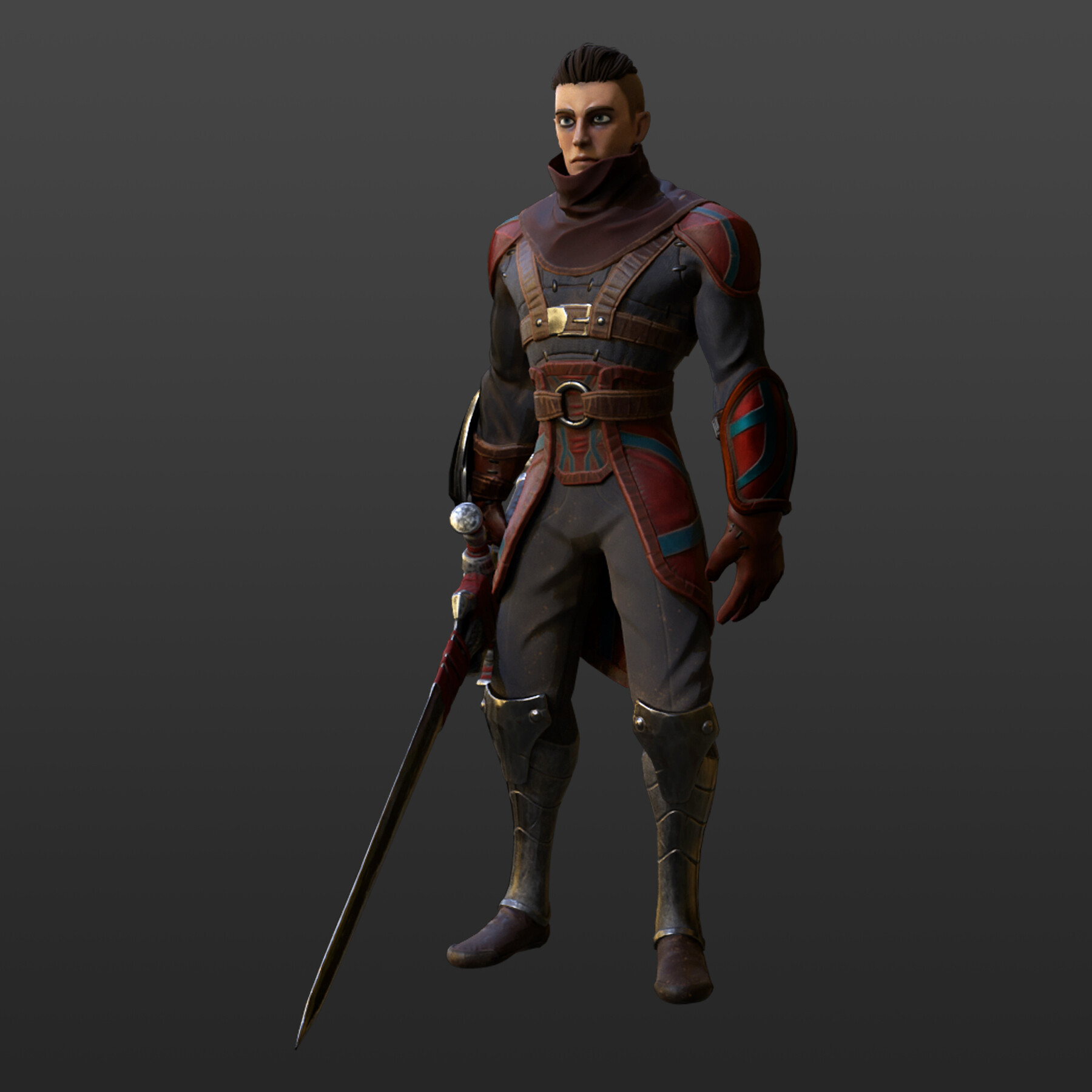 ArtStation - "Red rogue" rigged swordsman | Game Assets