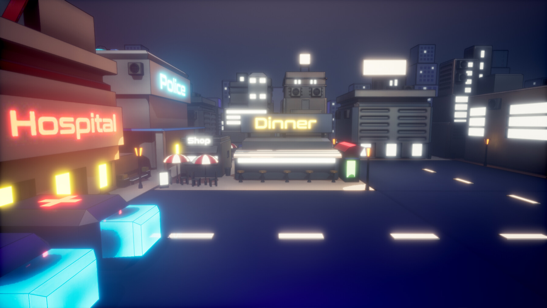 ArtStation - Low Poly Sci Fi City | Game Assets