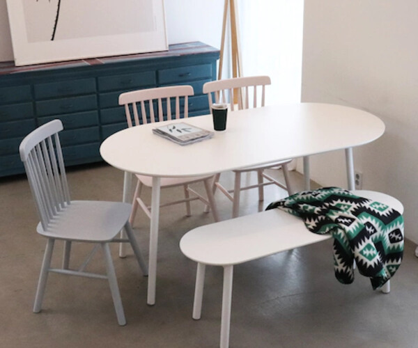 ArtStation - Didi Table Oval Laminate White Dining Table | Resources