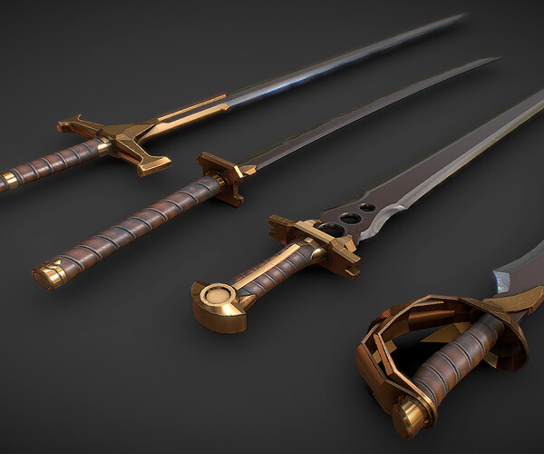 ArtStation - SciFantasy Sword Pack 02 | Game Assets