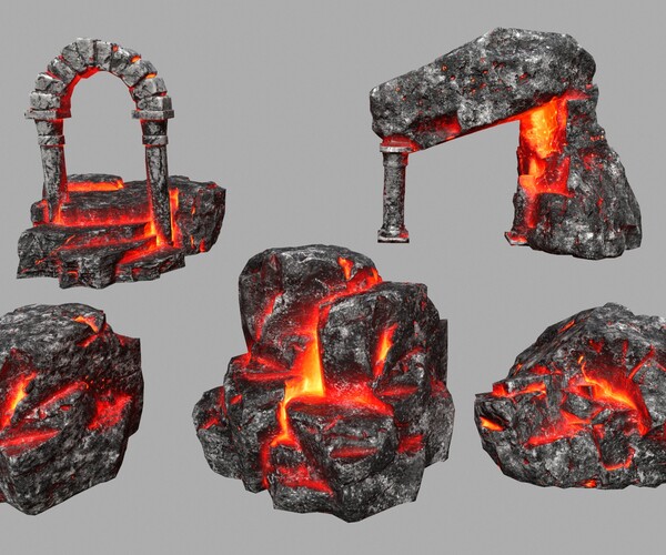ArtStation - Lava Rock Set | Game Assets