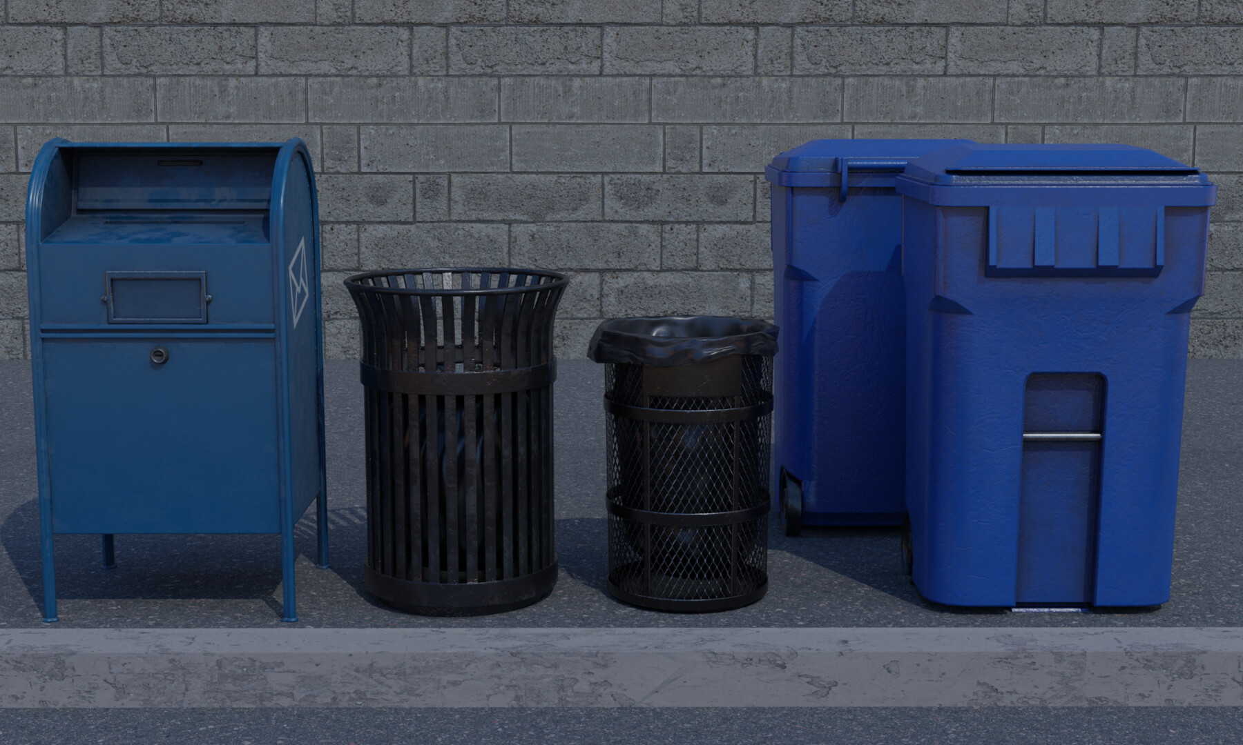 ArtStation - Park street props | Game Assets