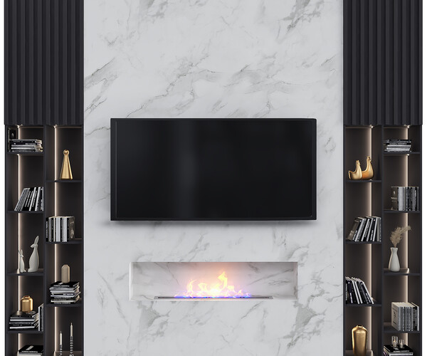 ArtStation - modern TV wall 02 | Resources