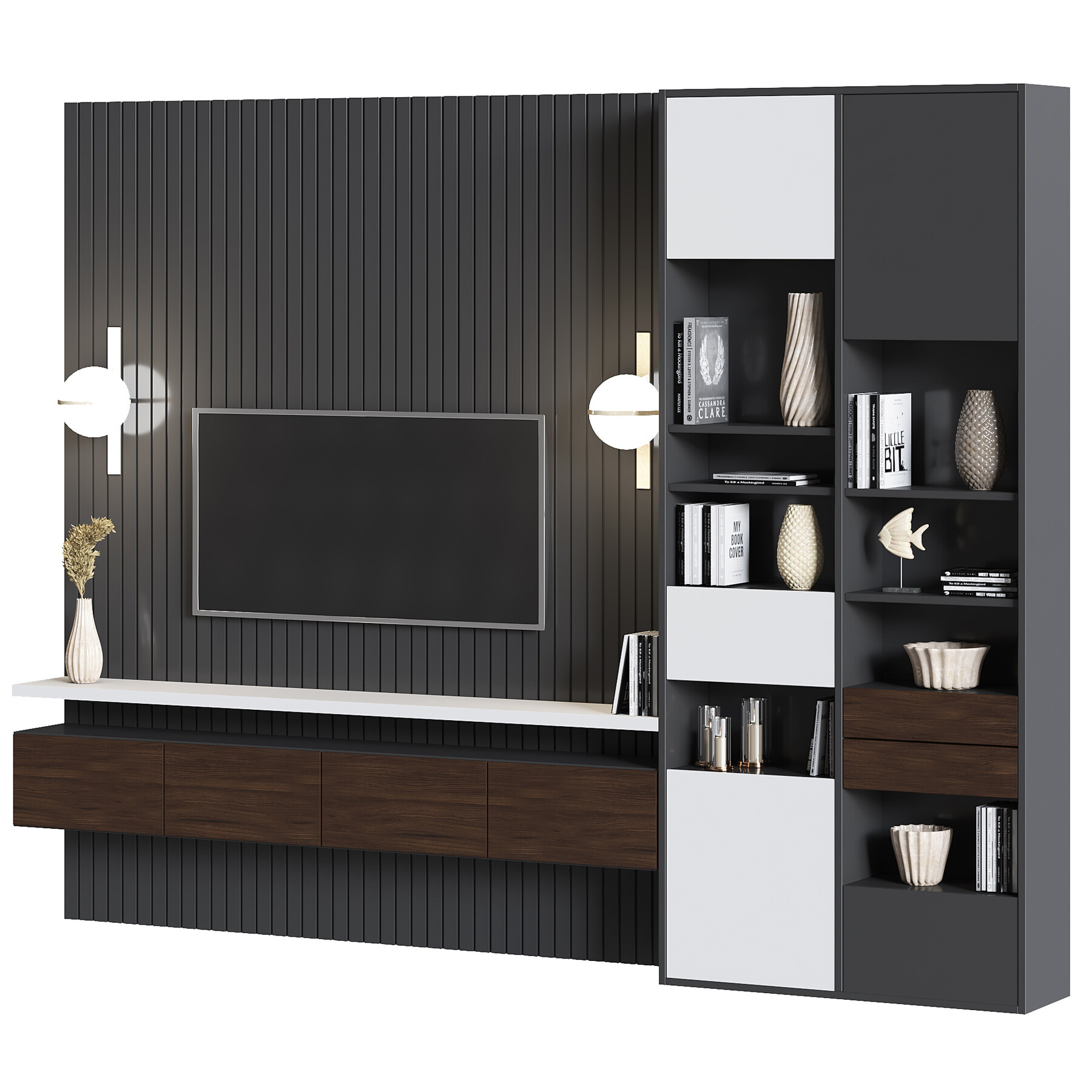 ArtStation - modern TV wall 09 | Resources