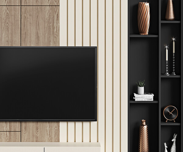 ArtStation - modern TV wall 11 | Resources