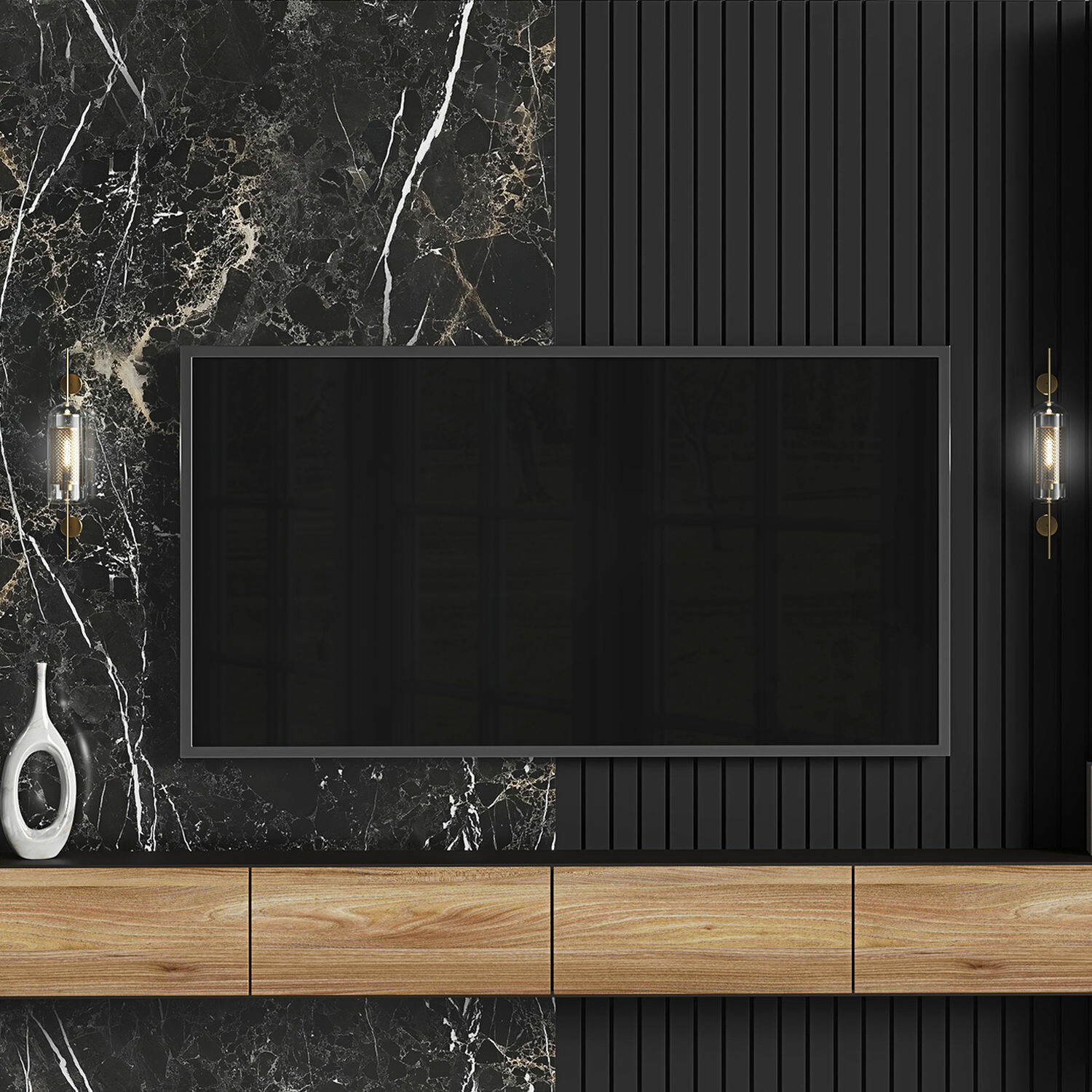 ArtStation - modern TV wall 16 | Resources