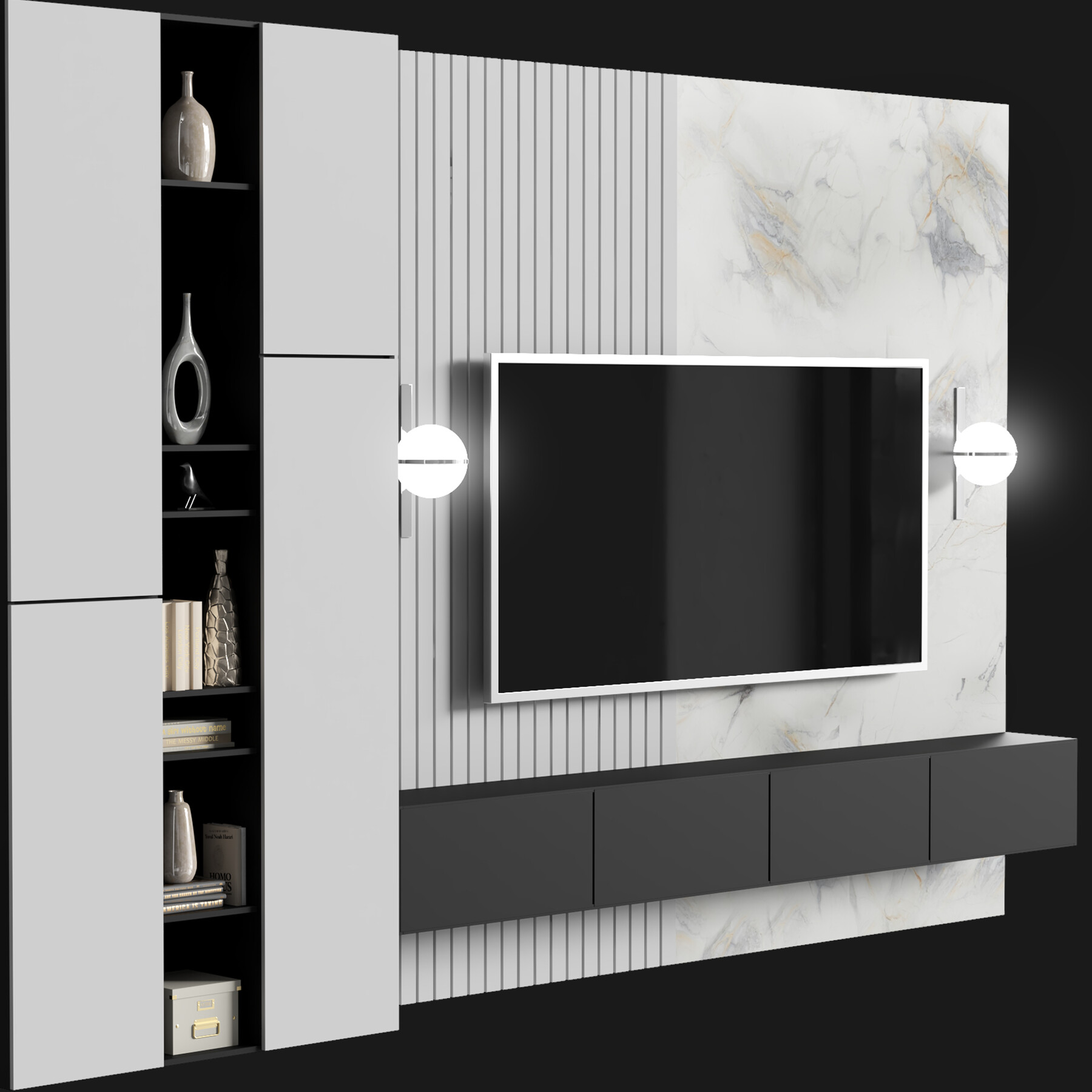 ArtStation - modern TV wall 17 | Resources