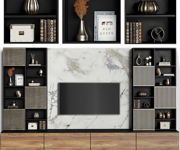 ArtStation - modern TV wall 20 | Resources