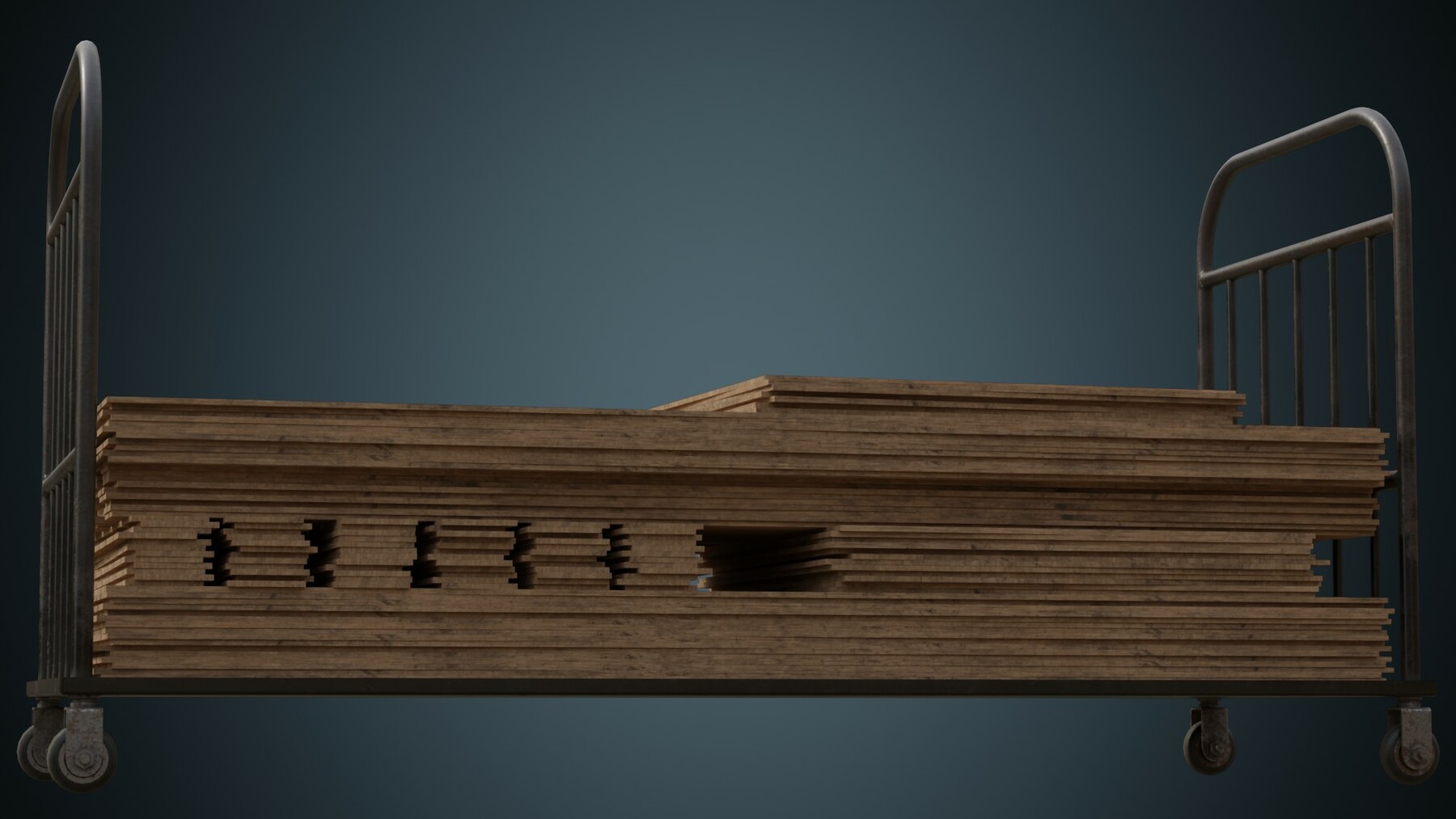 ArtStation - Transport Trolley And Wooden Sheets 1B | Game Assets