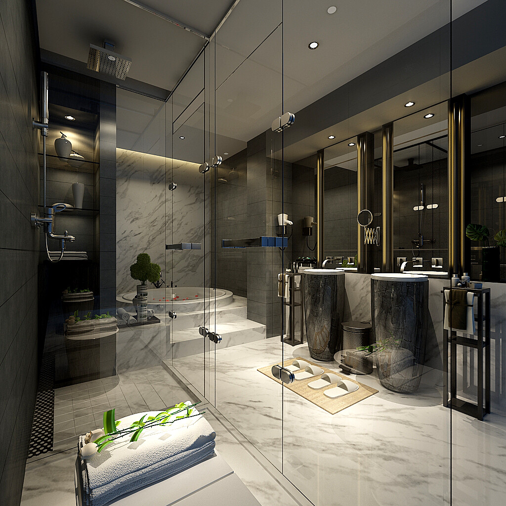 ArtStation - bathroom design complete model 18 | Resources
