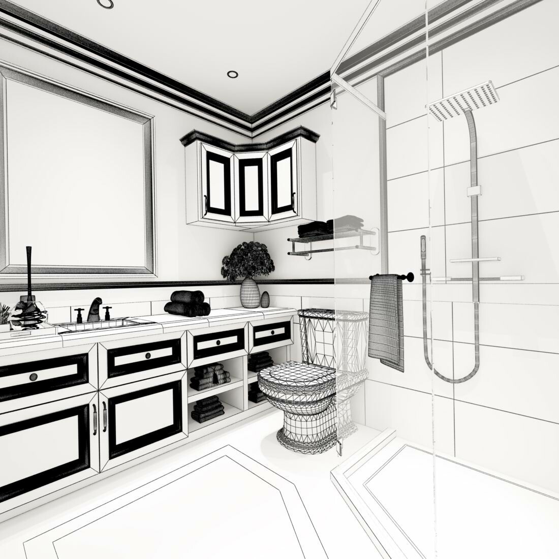 ArtStation - bathroom design complete model 58 | Resources