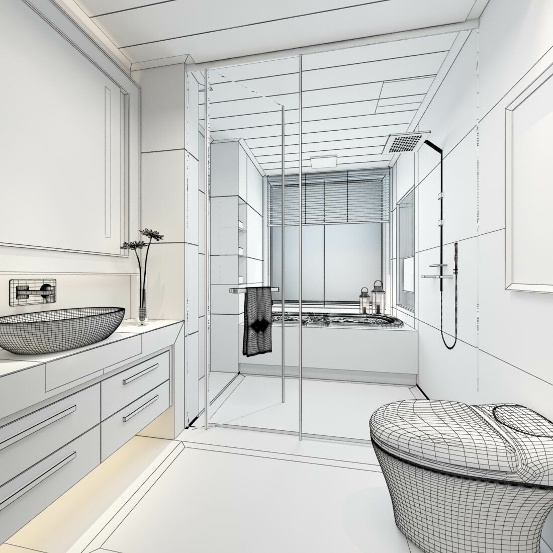 ArtStation - bathroom design complete model 72 | Resources