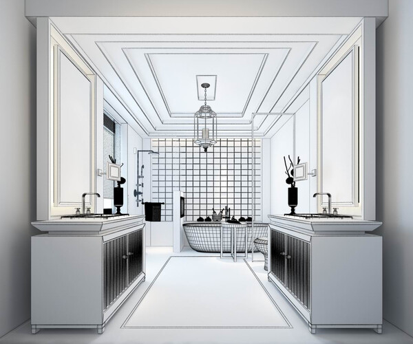 ArtStation - bathroom design complete model 86 | Resources