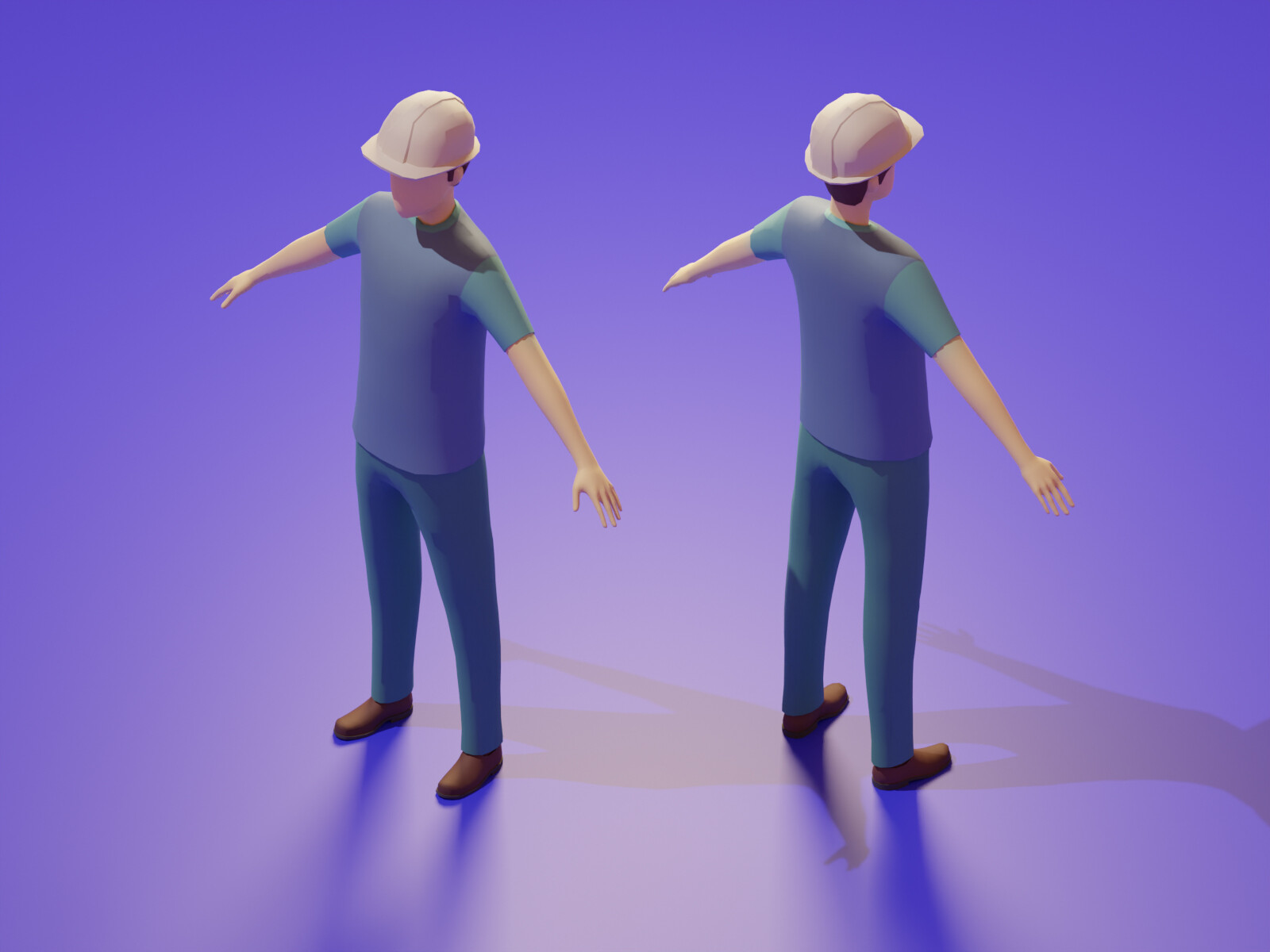 ArtStation - Low Poly 3D Stylized Character Construction Workers ...