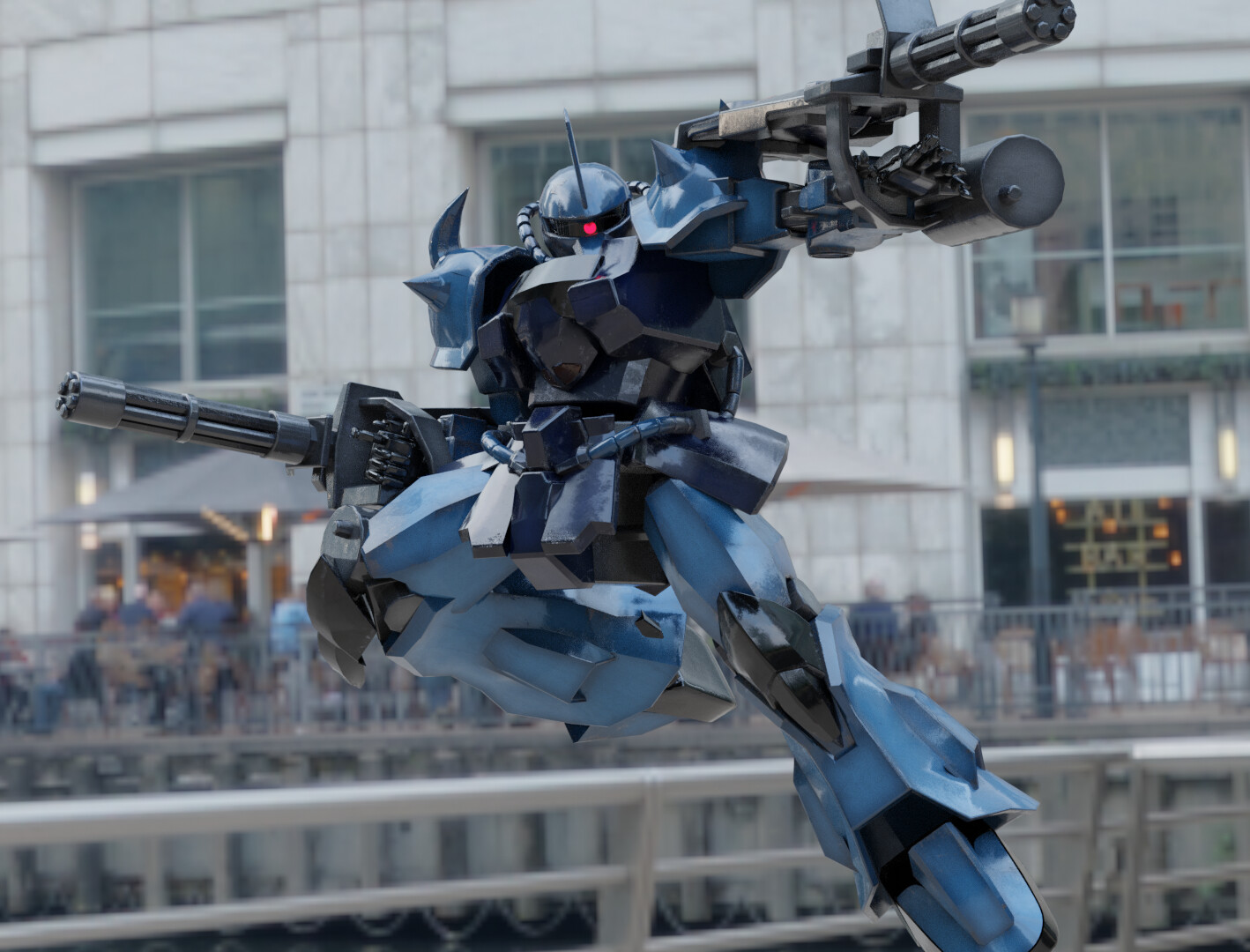 ArtStation - GUNDAM GOUF custom 3D model rigged with realistic texture ...
