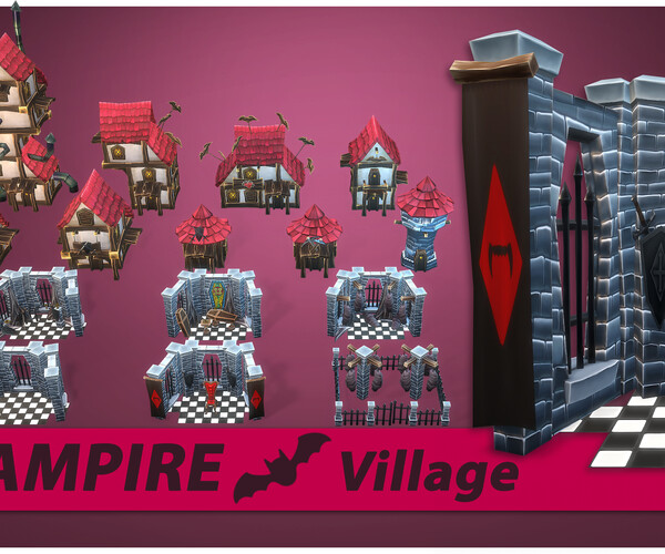 ArtStation - Vampire RTS Fantasy Buildings | Game Assets