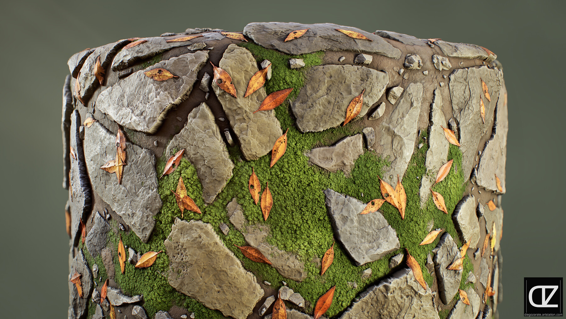 ArtStation - PBR - STYLIZED AUTUMN ROCK GROUND - 4K MATERIAL | Game Assets