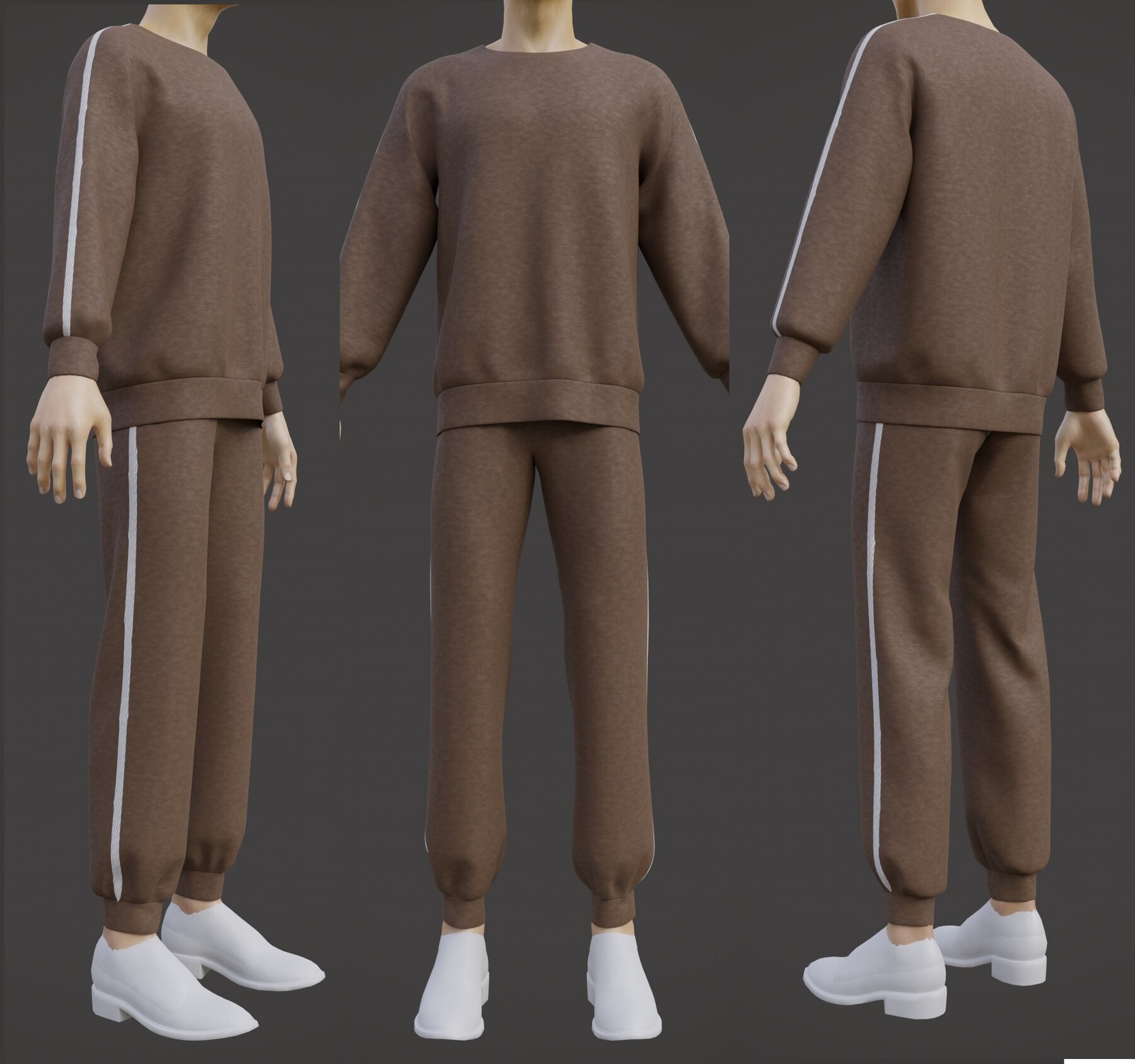 ArtStation - Male Tracksuit - Sweater and Joggers Trackset outfit 3D ...
