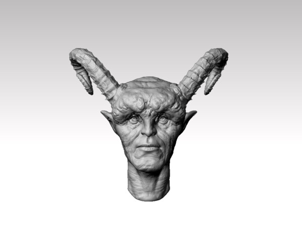 ArtStation - Creature head 02 (with horns) | Resources