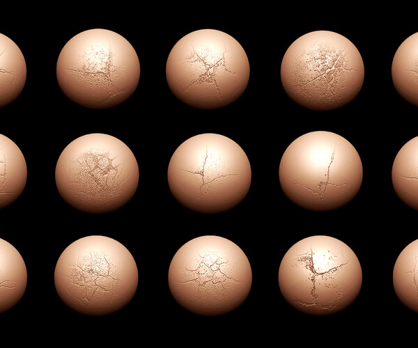 ArtStation - 100 Cracks Alphas and Brushes | Brushes