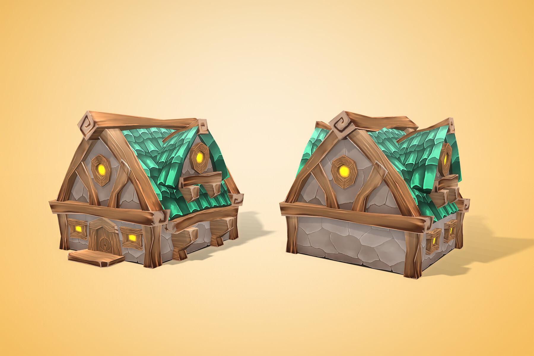 ArtStation - Dwarf RTS Fantasy Buildings | Game Assets