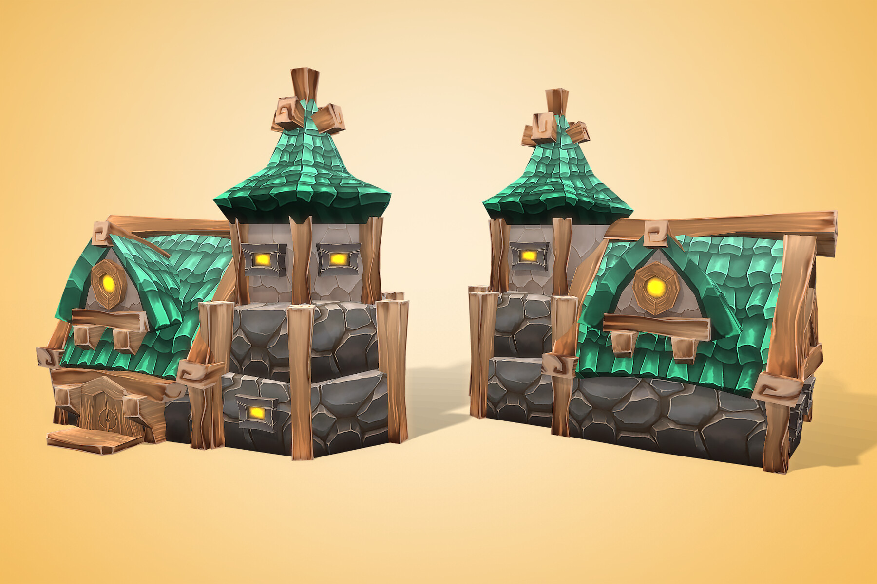 ArtStation - Dwarf RTS Fantasy Buildings | Game Assets