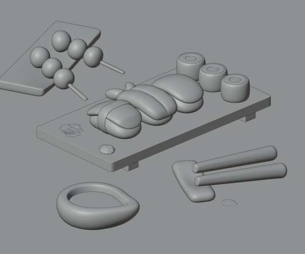 ArtStation - Low Poly Style | 3d Japanese food | Game Assets