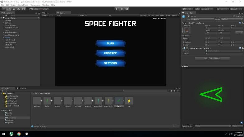 ArtStation - Neon Space Fighter - Unity Project | Game Assets