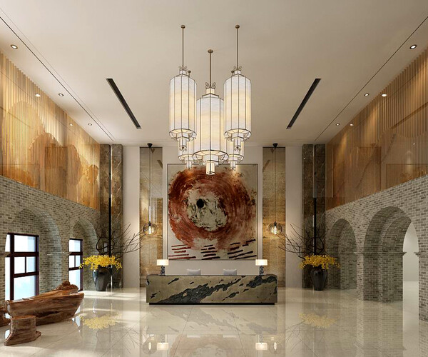 ArtStation - Hotel reception hall design complete 02 | Resources
