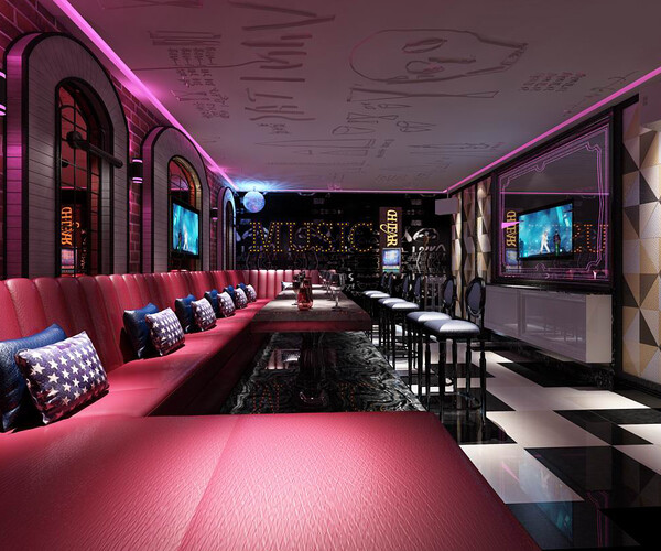 ArtStation - Disco bar KTV Entertainment Night club Stage A04 | Resources