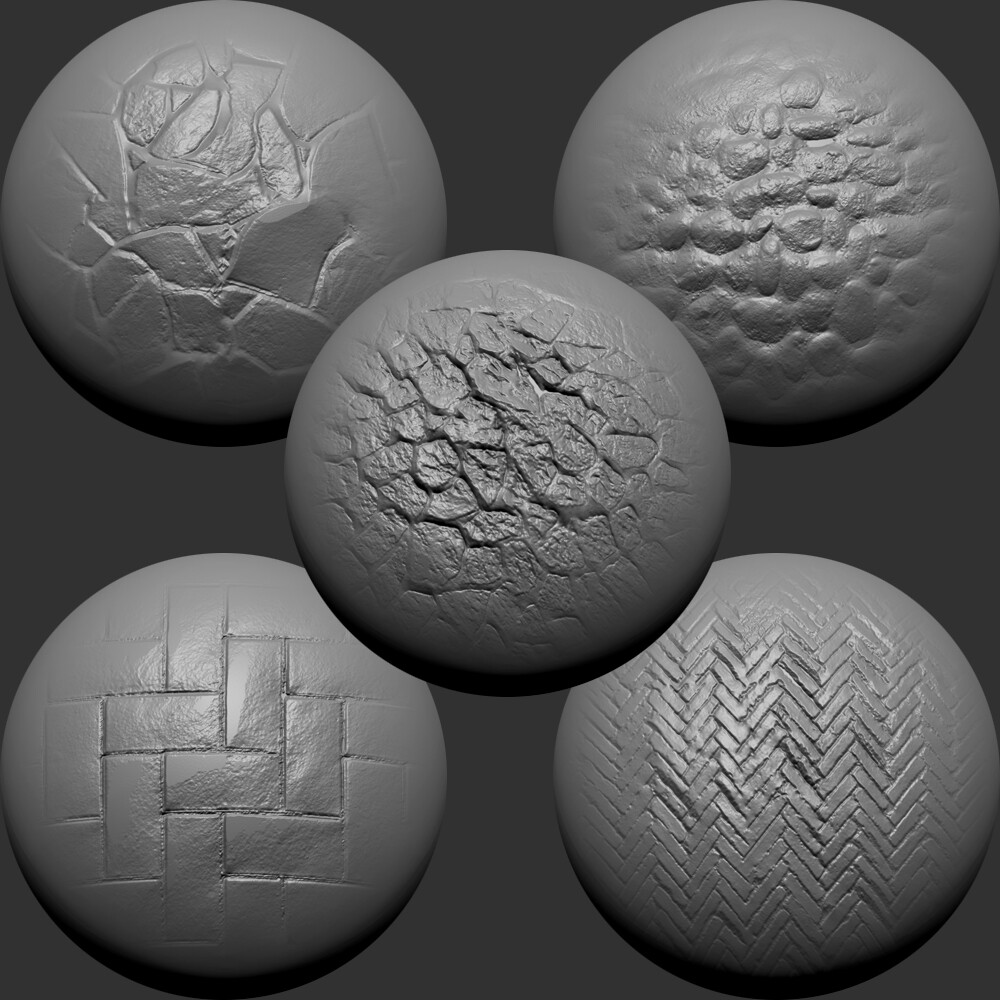 ArtStation - 50 Stone & Brick Alpha and brush | Brushes