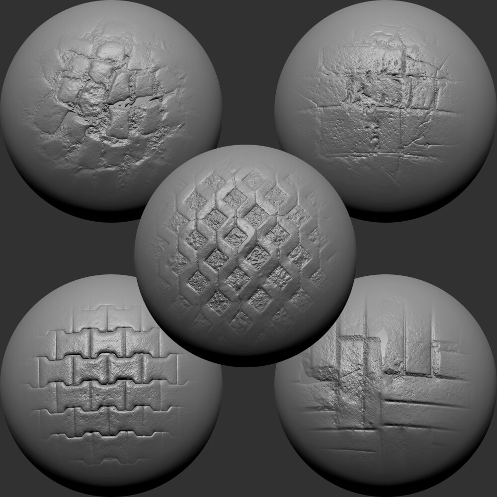 ArtStation - 50 Stone & Brick Alpha and brush | Brushes