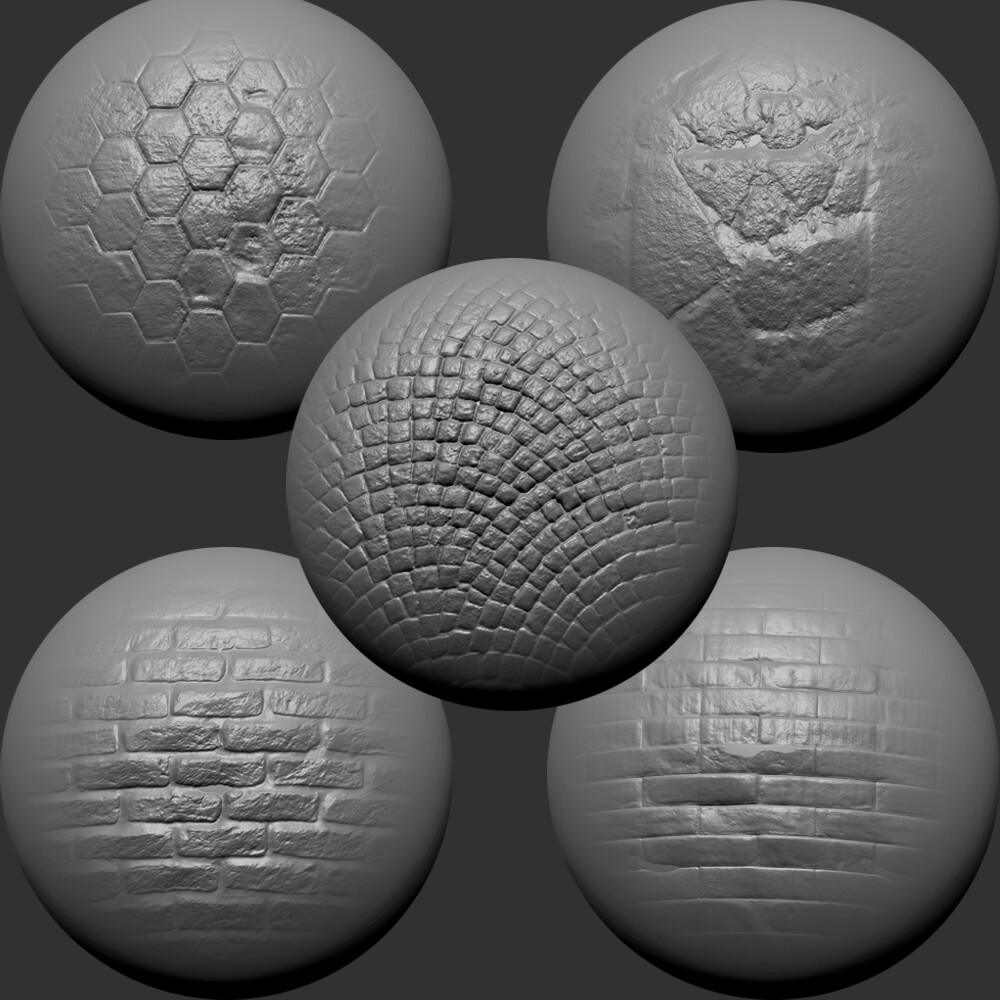 ArtStation - 50 Stone & Brick Alpha and brush | Brushes
