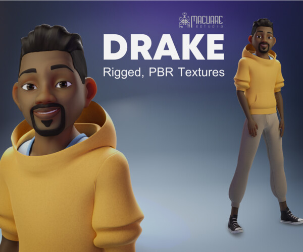 ArtStation - Drake rigged character for animation 3D model | Resources