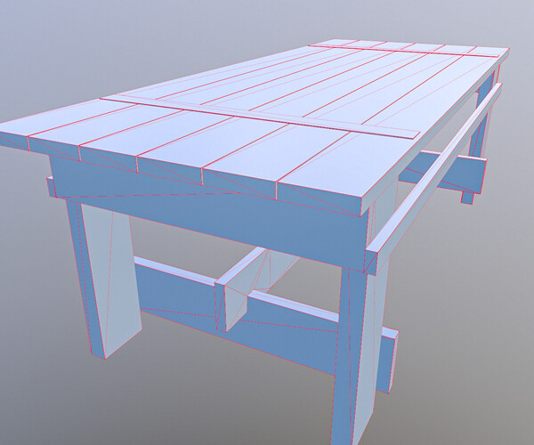 ArtStation - Wood Table Low-Poly | Game Assets