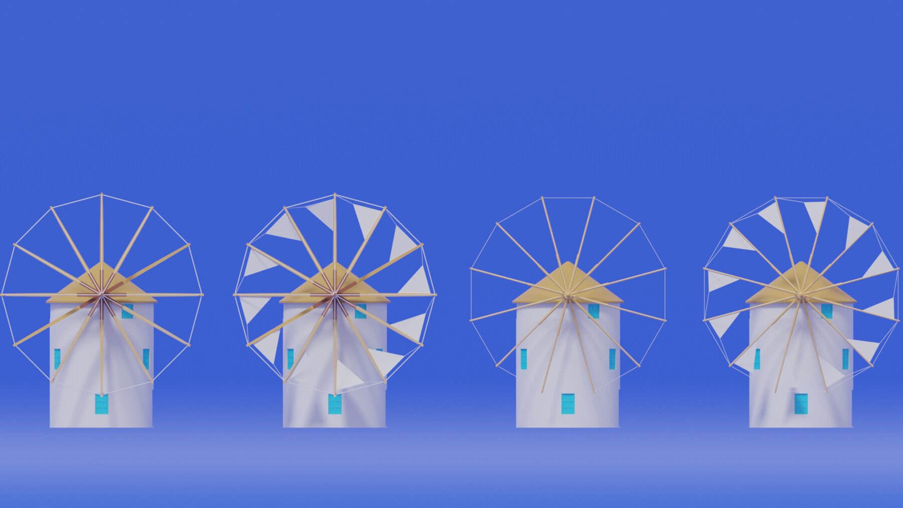 ArtStation - Cartoon Greek Windmill Collection 3D model | Resources